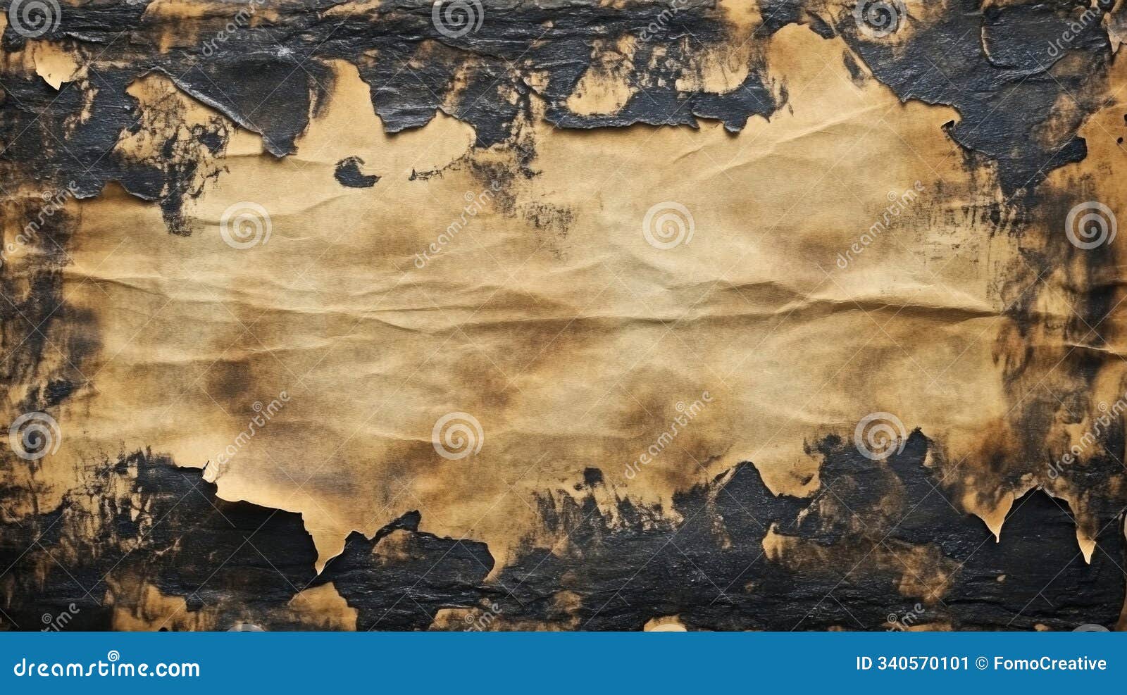 Burned and Torn Paper with Dark Border Stock Illustration ...