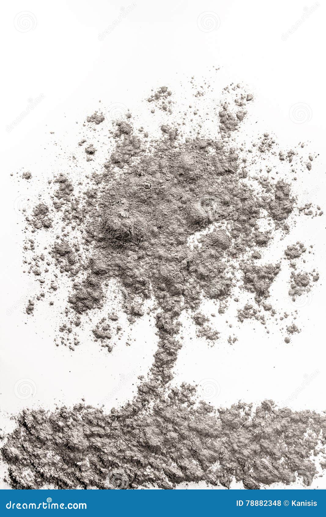 Burned Tree Drawing Made in Ash, Dirt, Dust Stock Illustration ...