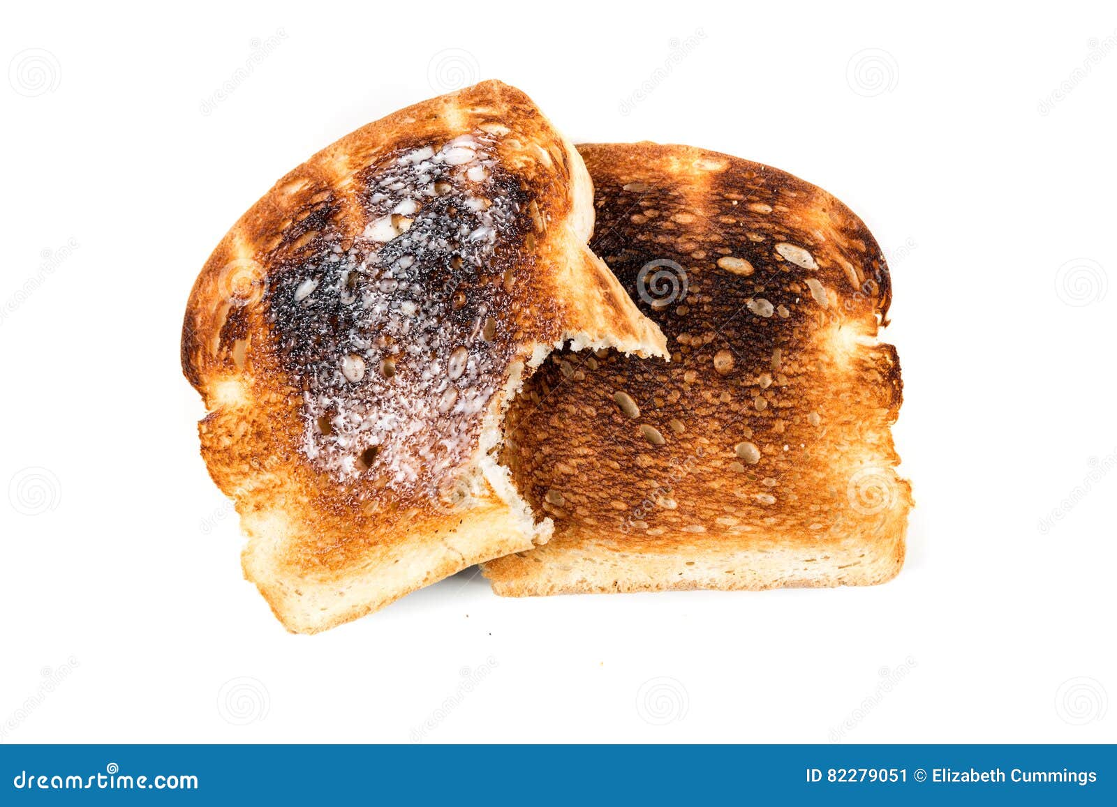 Burned Whole Grain Toast with a Bite Out Stock Image - Image of toasted ...