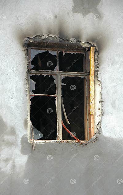 Burned window stock image. Image of broken, fire, ruined - 9516567