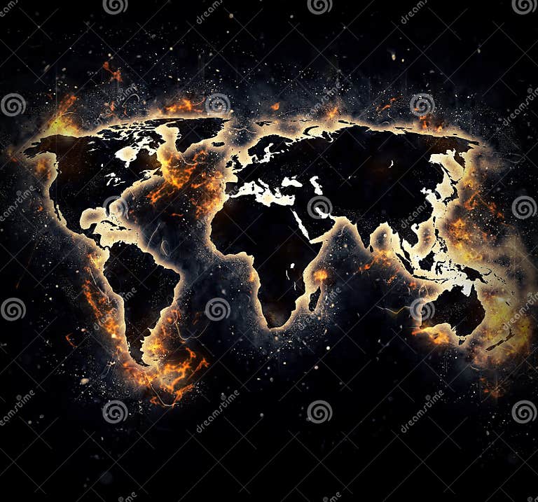 Burned world stock illustration. Illustration of burn - 51522905