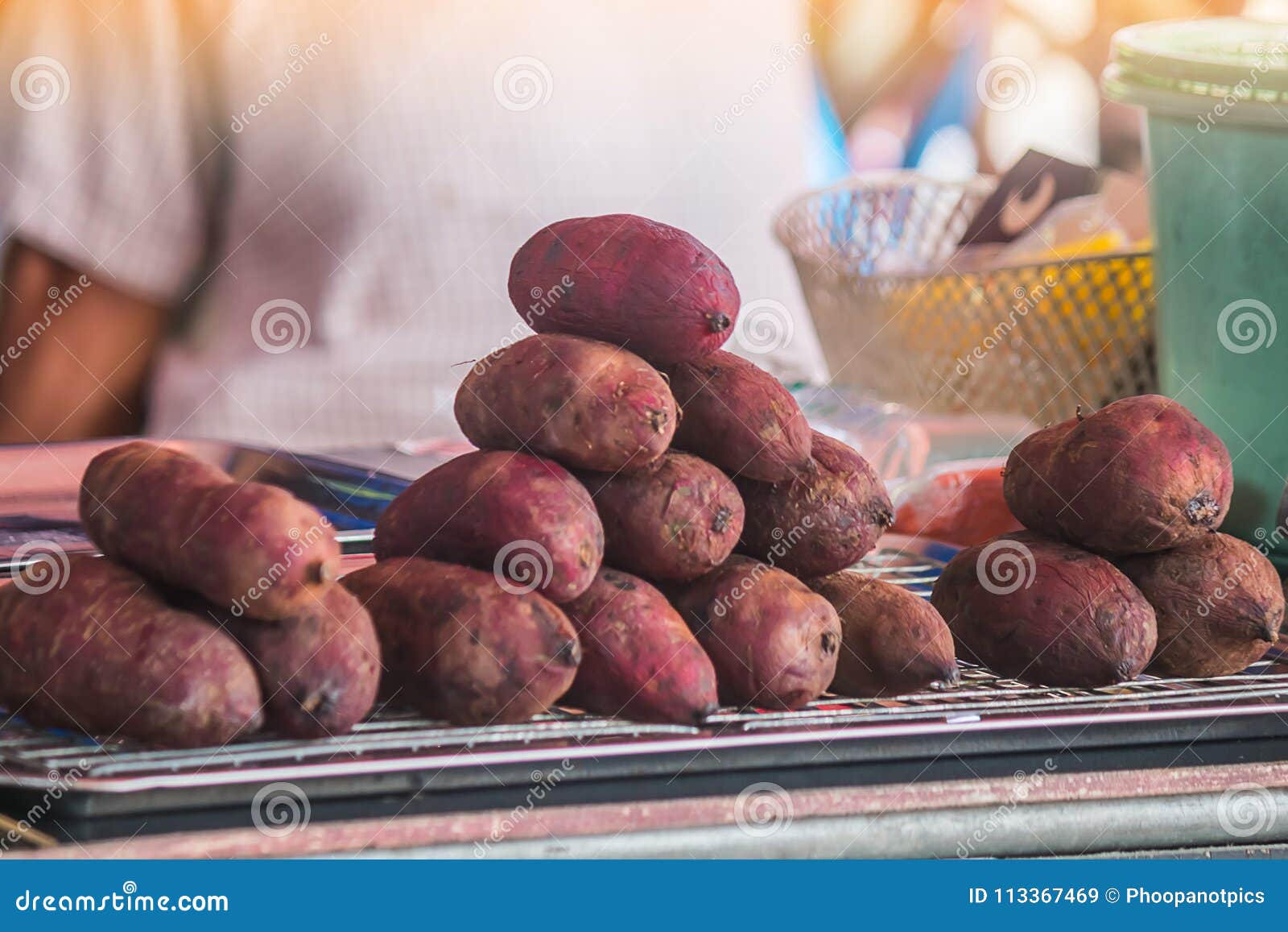 Burned yam fruit stock image. Image of appetizer, grille - 113367469