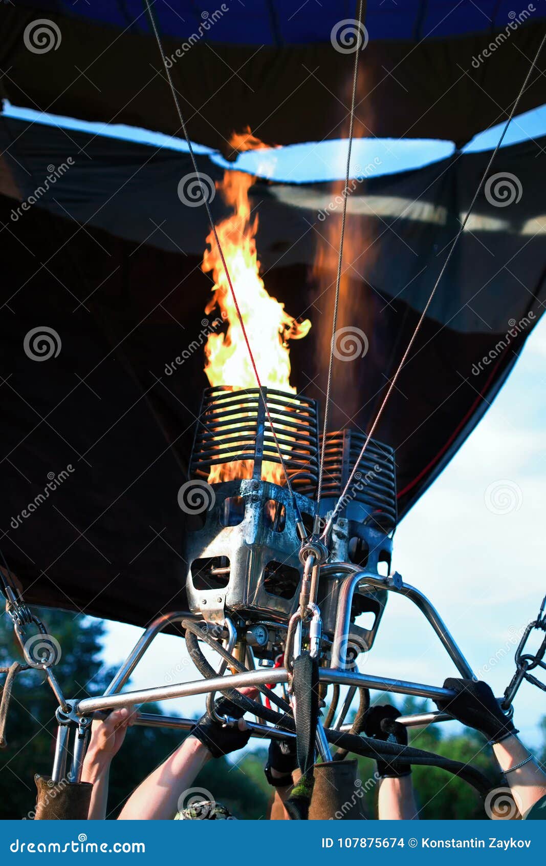 Burner of a balloon with stock photo. Image of burner - 107875674