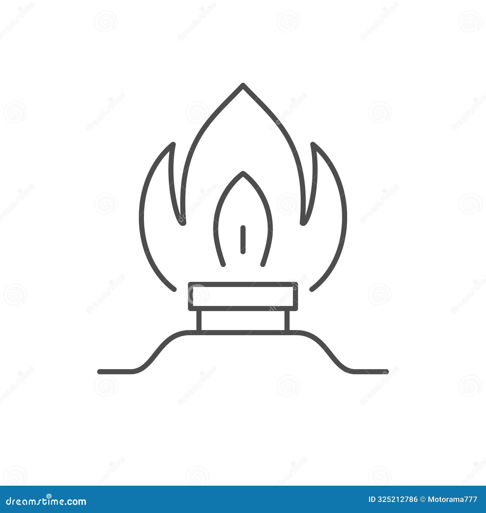 Burner Flame Line Outline Icon Stock Vector - Illustration of burn ...