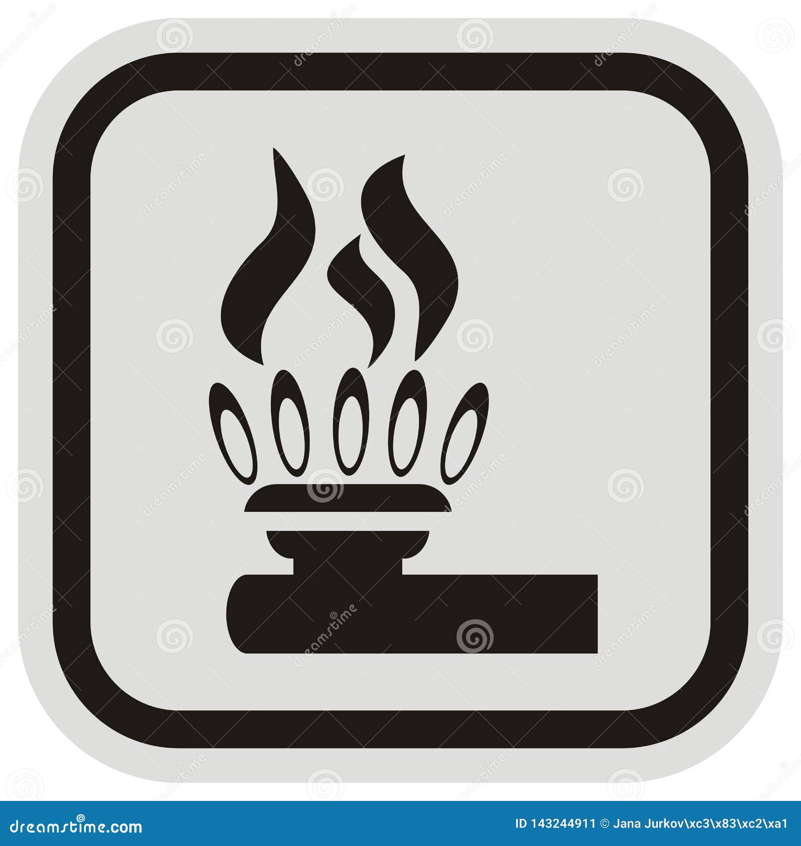 Burner, Flame, Vector Icon at Gray and Black Frame Stock Vector ...