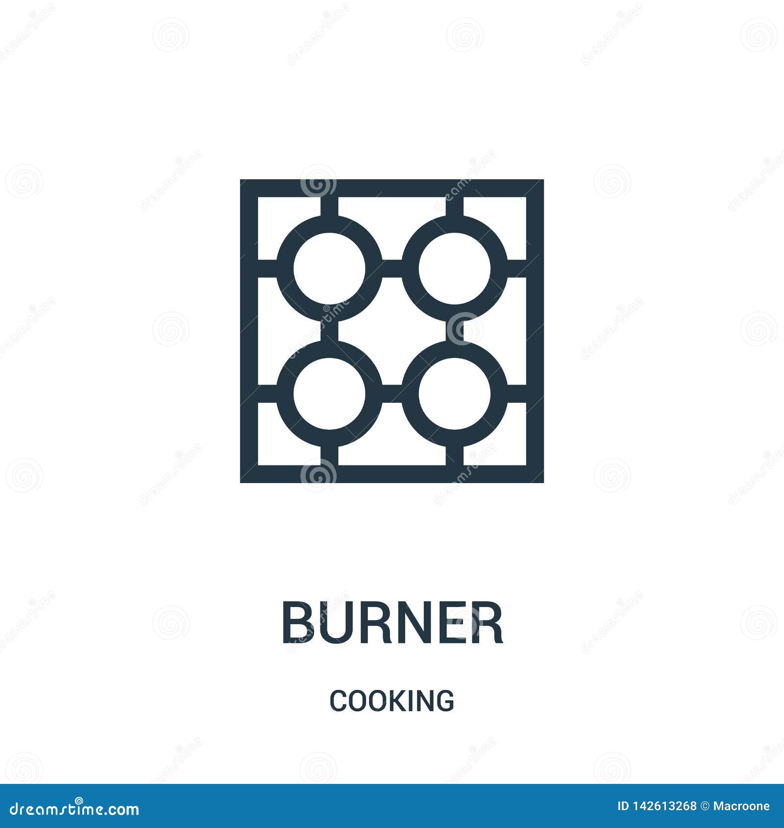 Burner Icon Vector from Cooking Collection. Thin Line Burner Outline ...