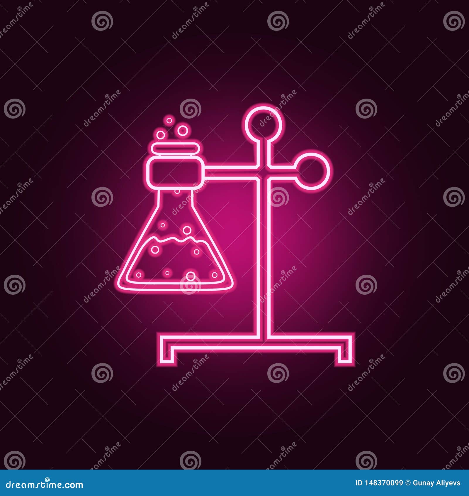 Burner Laboratory Neon Icon. Elements of Sciense Set Stock Illustration ...