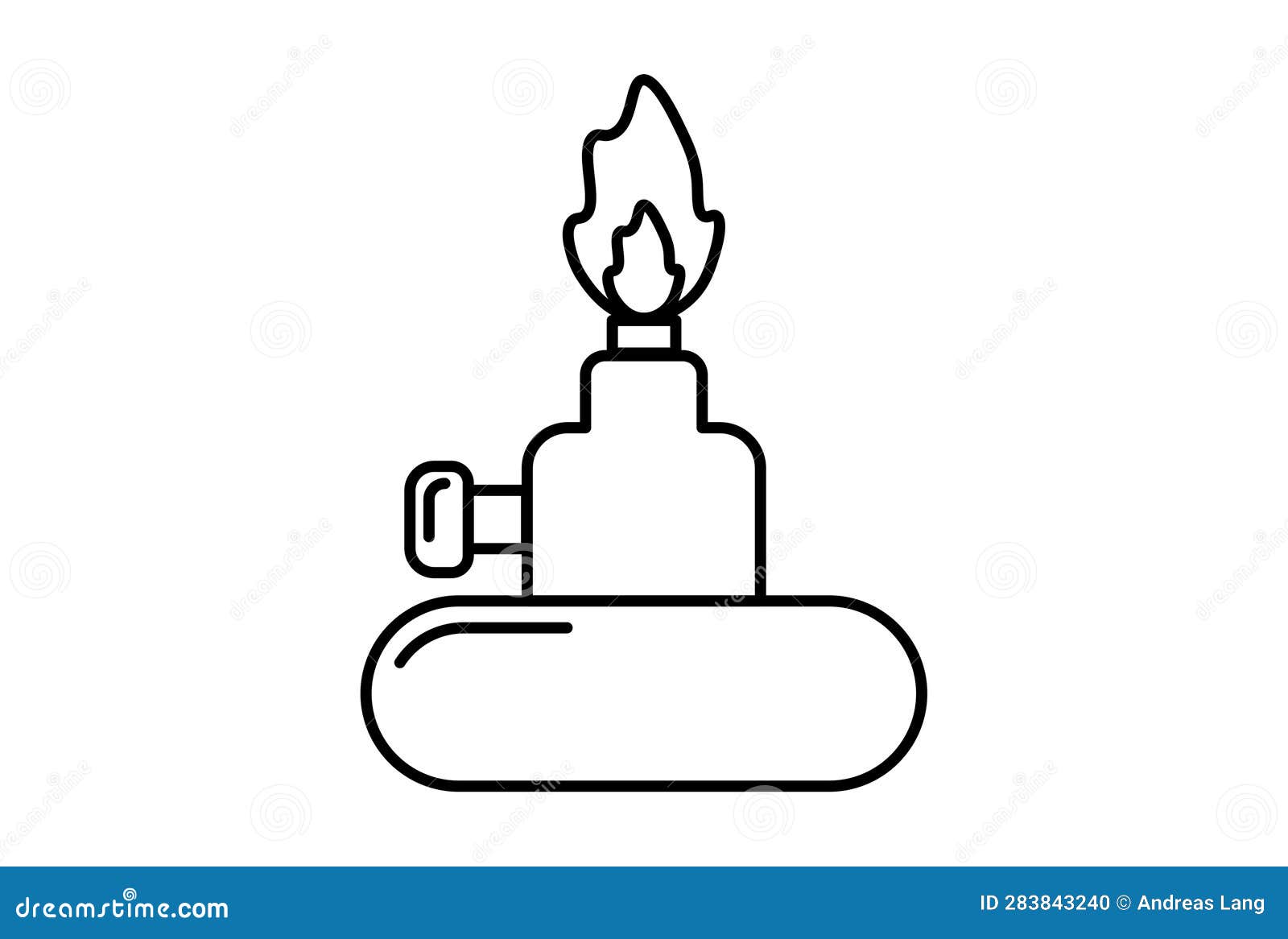 Burner Line Flat Icon Black Science Outline Symbol App Web Sign Stock ...