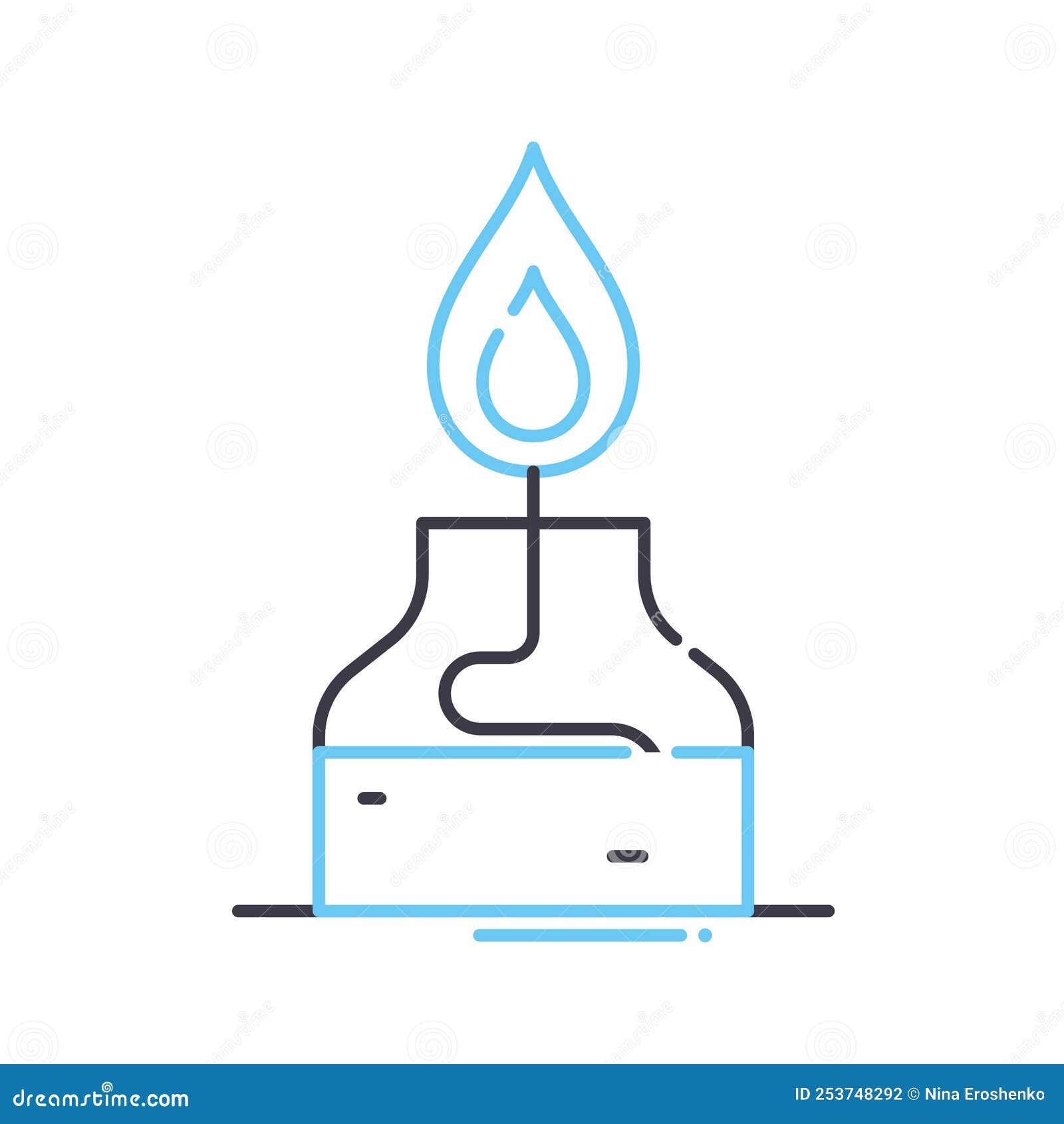 Burner Line Icon, Outline Symbol, Vector Illustration, Concept Sign ...