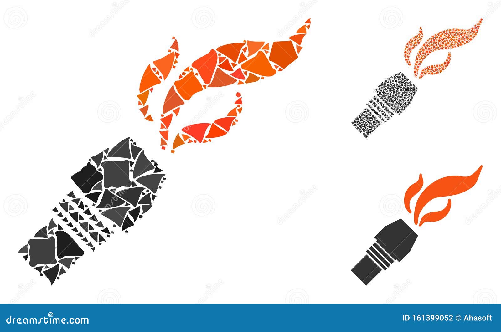 Burner Nozzle Fire Mosaic Icon of Rugged Pieces Stock Vector ...