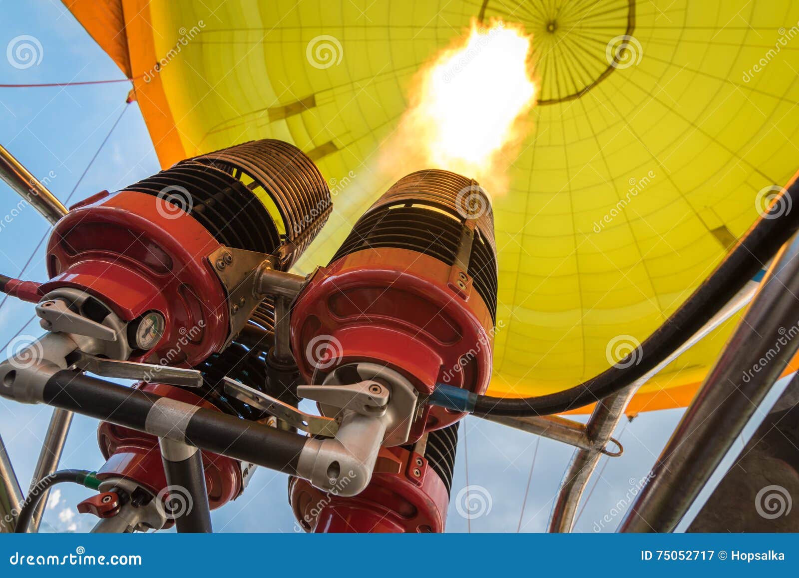 Burners of hot air balloon stock image. Image of summer - 75052717