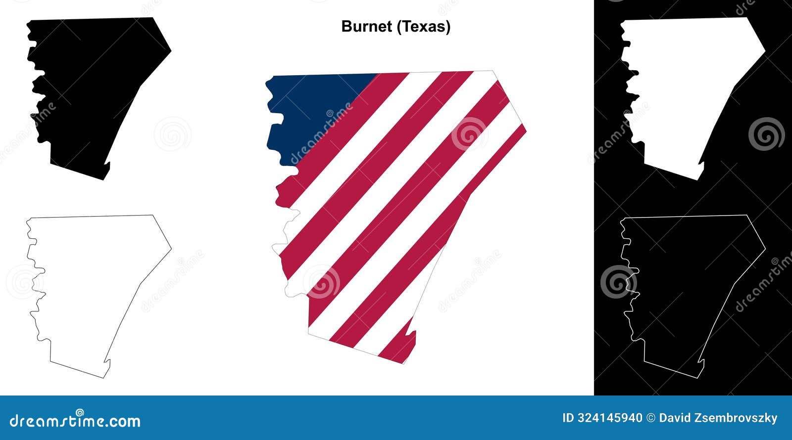 Map Of Burnet County In Texas State On White Background. Single County ...