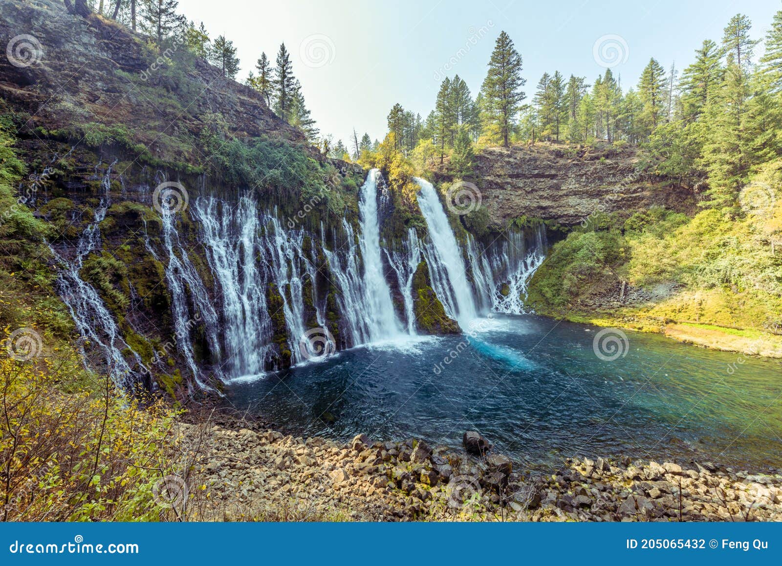 Burney Falls in California stock photo. Image of shoot - 205065432