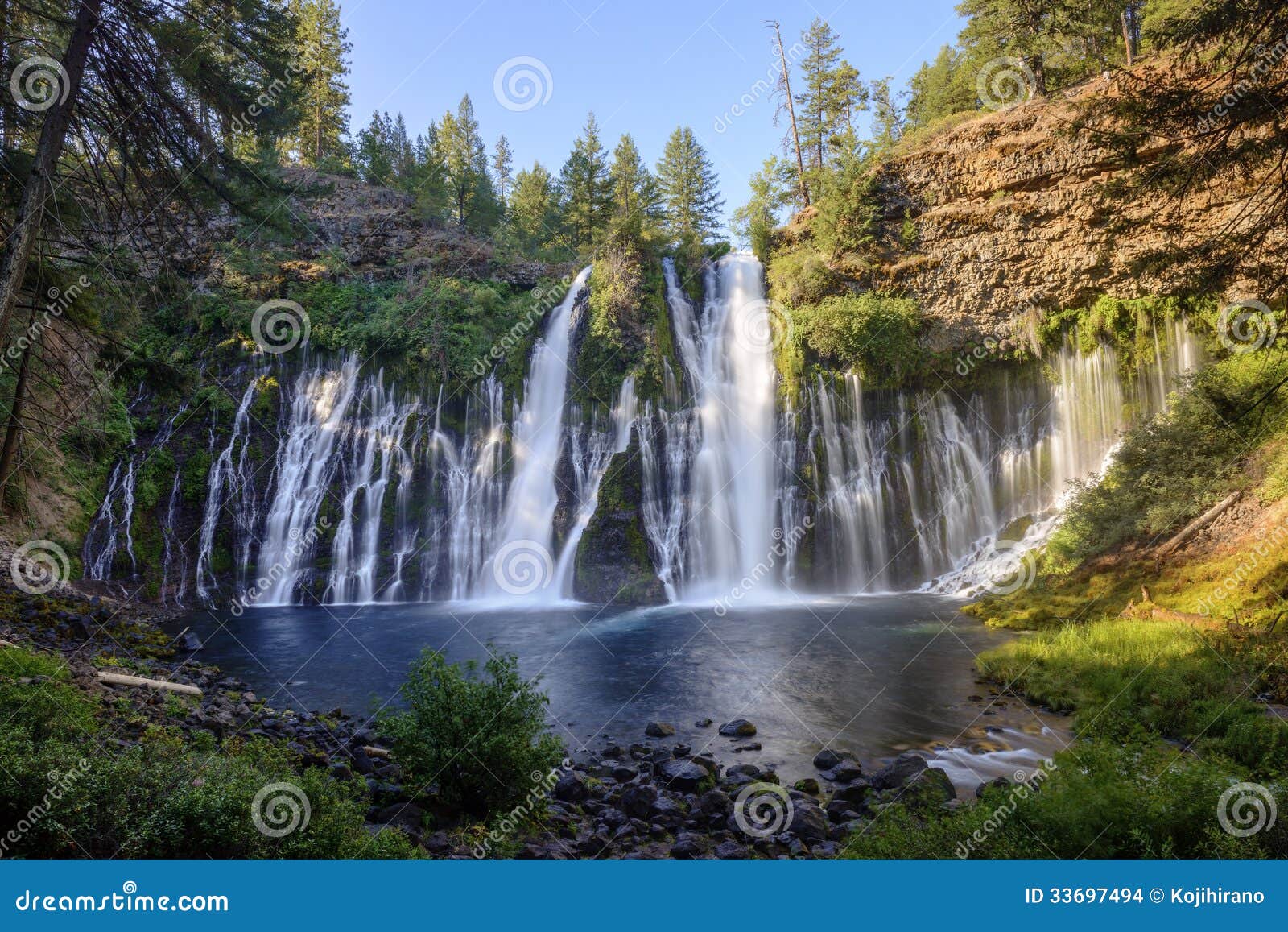 Burney Falls stock photo. Image of river, cliff, burney - 33697494