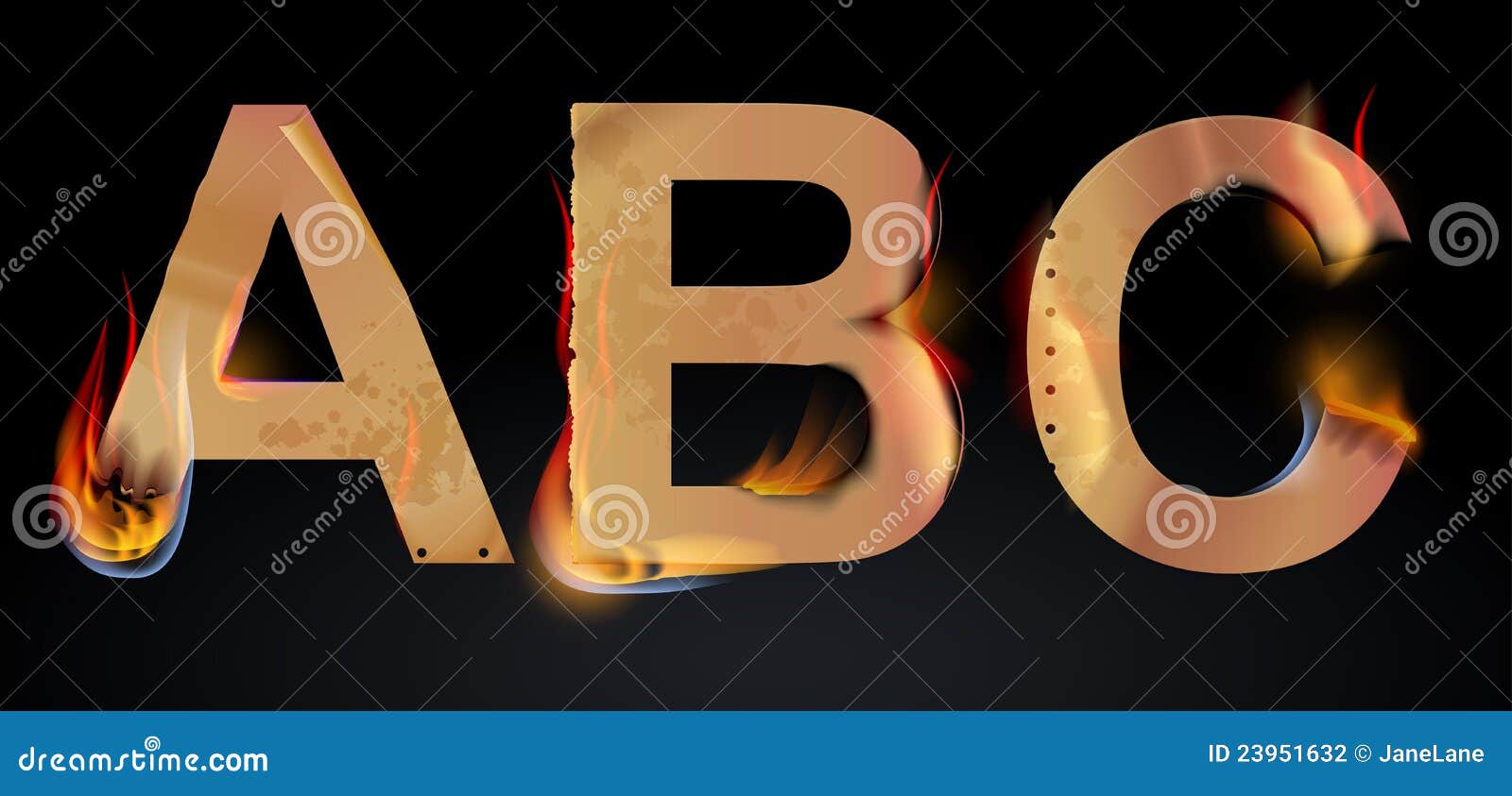 Burning ABC letters stock vector. Illustration of ancient - 23951632