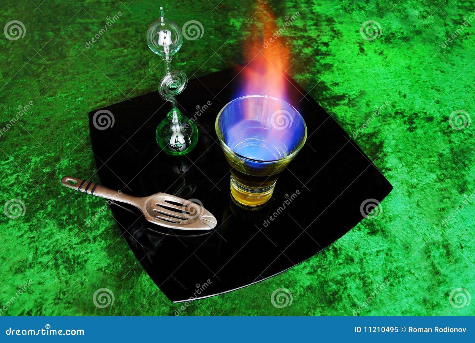 Burning absinthe stock image. Image of beautiful, plate - 11210495