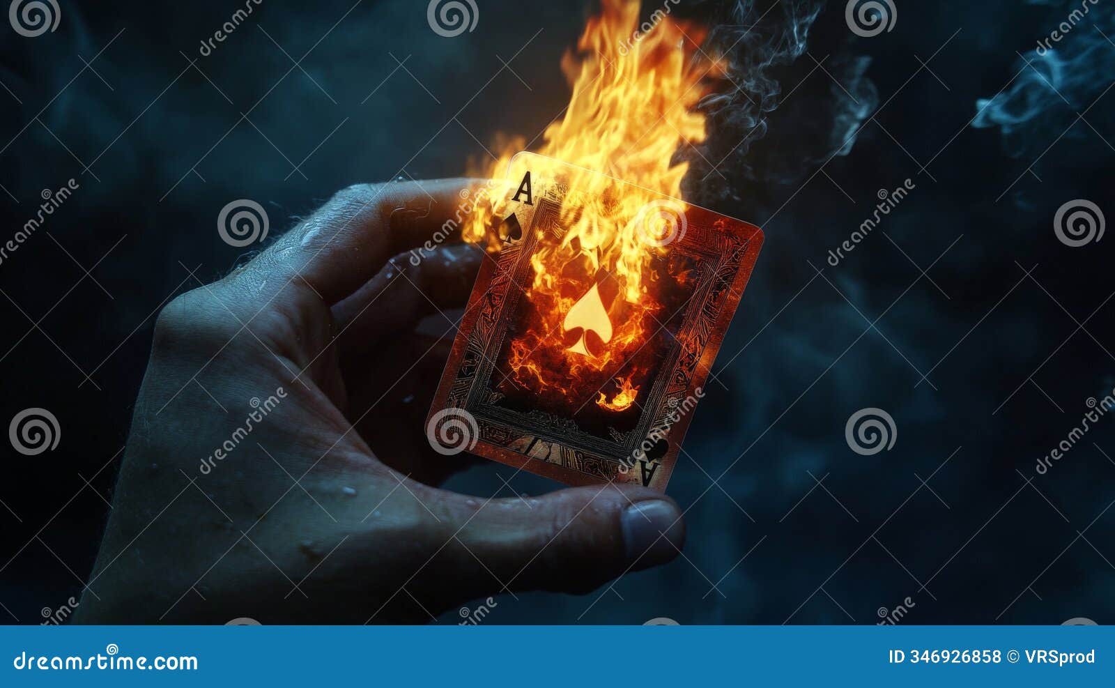 Burning Ace of Spades Card in a Dramatic Close-up Stock Photo - Image ...