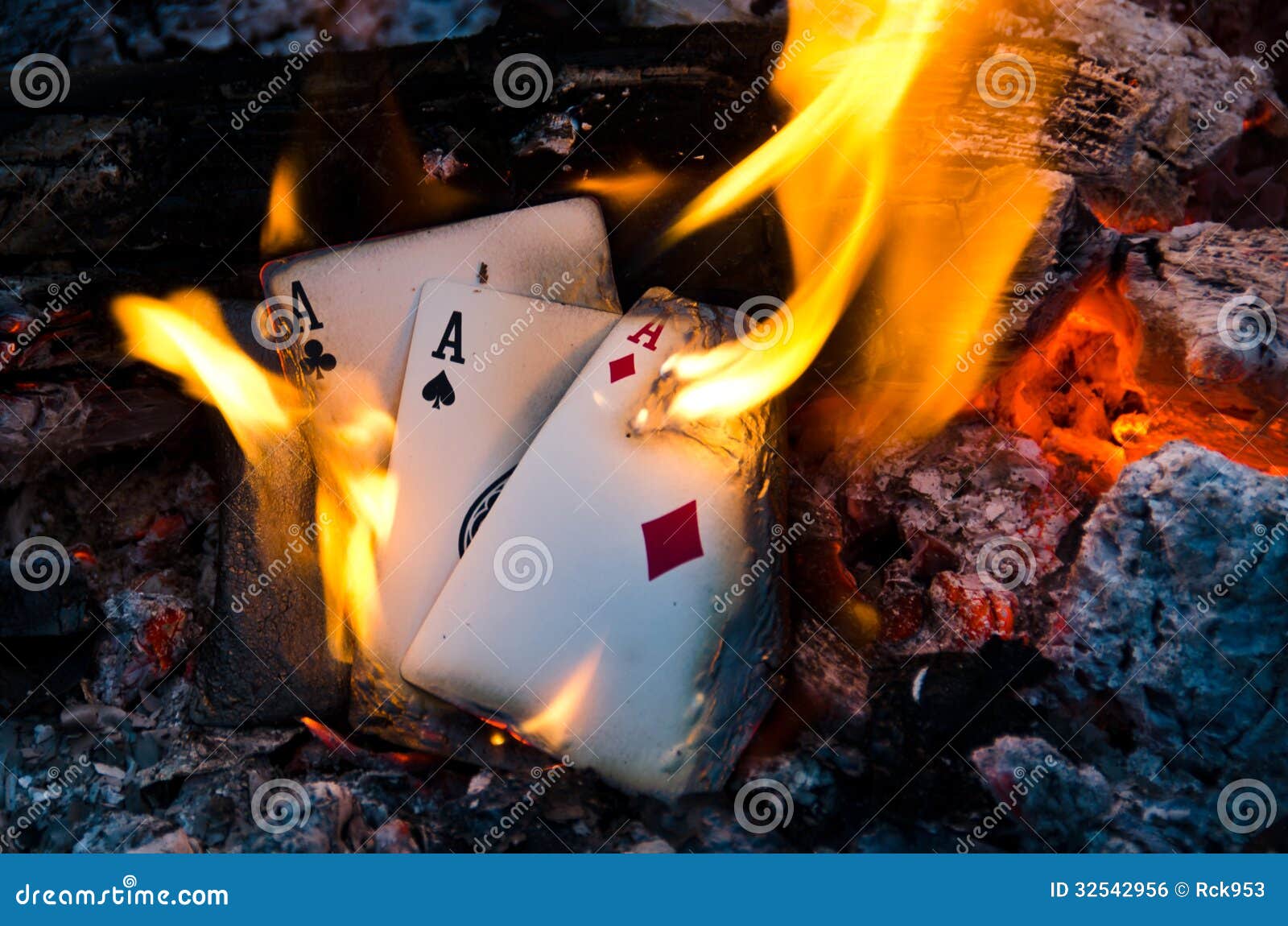 Burning Aces stock photo. Image of burnt, card, aces - 32542956