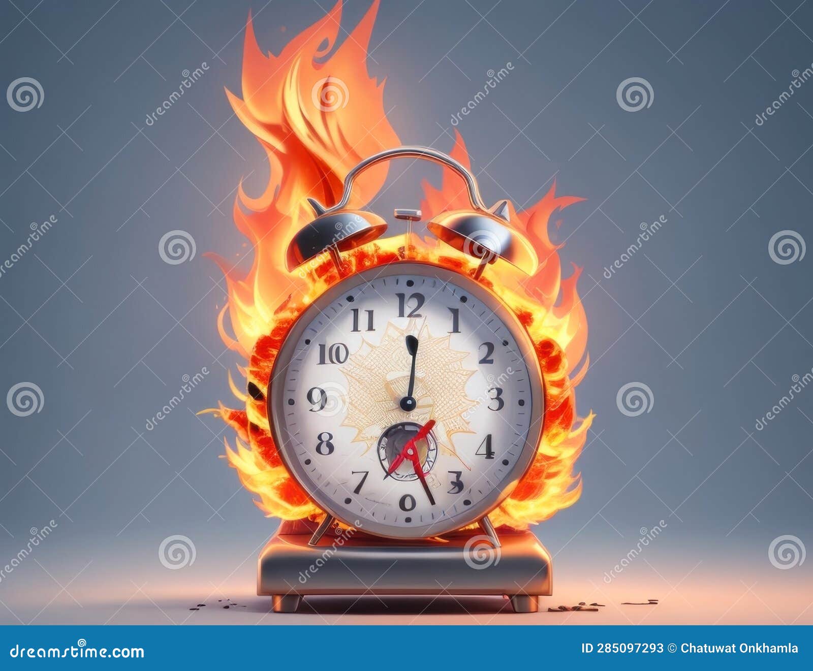 A Burning Alarm Clock the Concept of Rush Hour.generative AI Stock ...