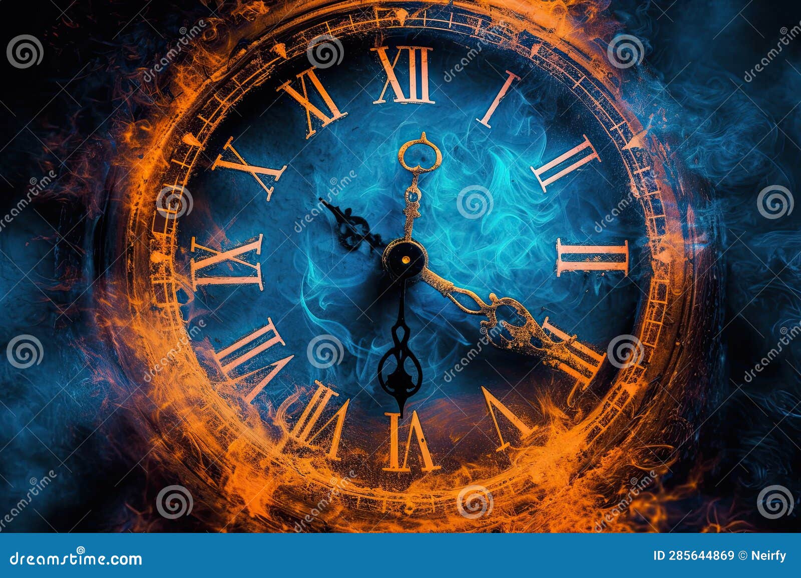 Burning Alatm Clock. Deadlines and Time Concept Stock Illustration ...