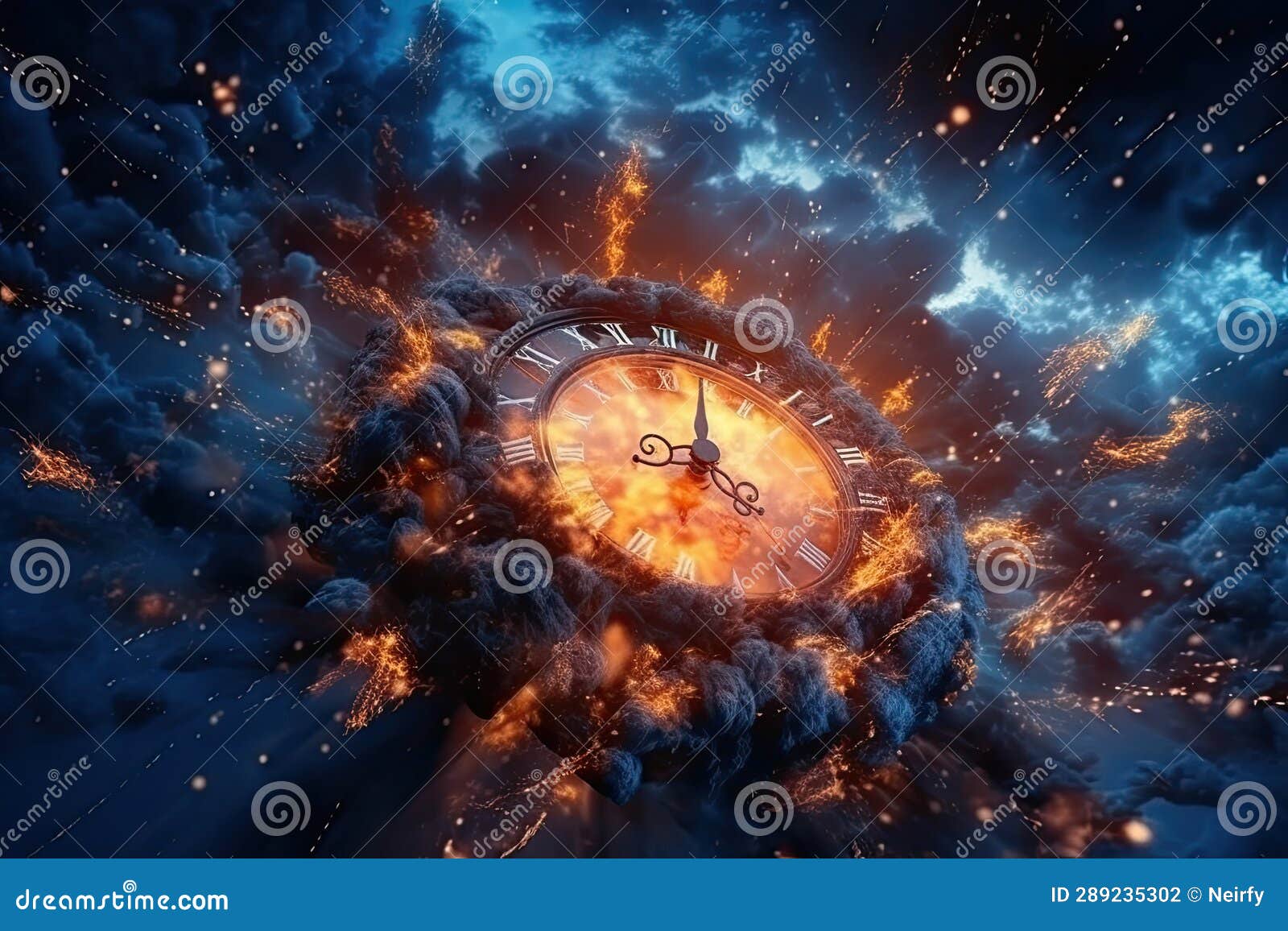Burning Alatm Clock. Deadlines and Time Concept Stock Photo - Image of ...