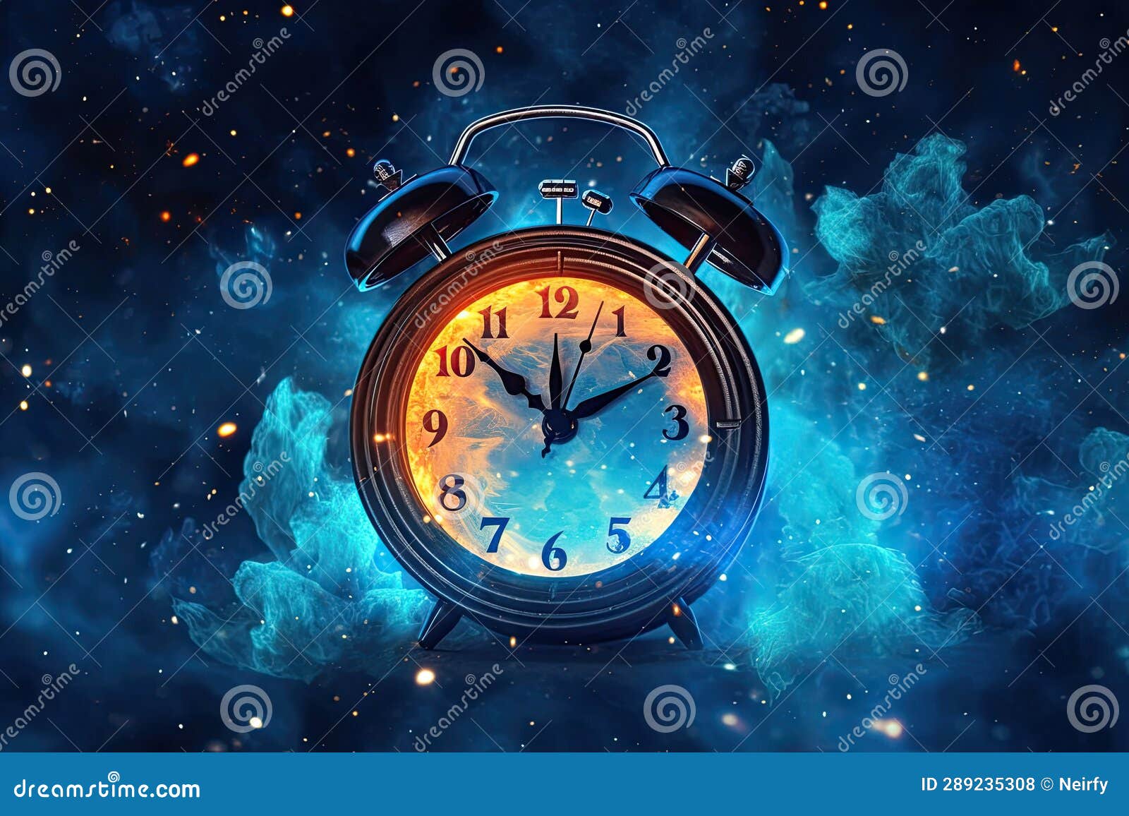 Burning Alatm Clock. Deadlines and Time Concept Stock Illustration ...