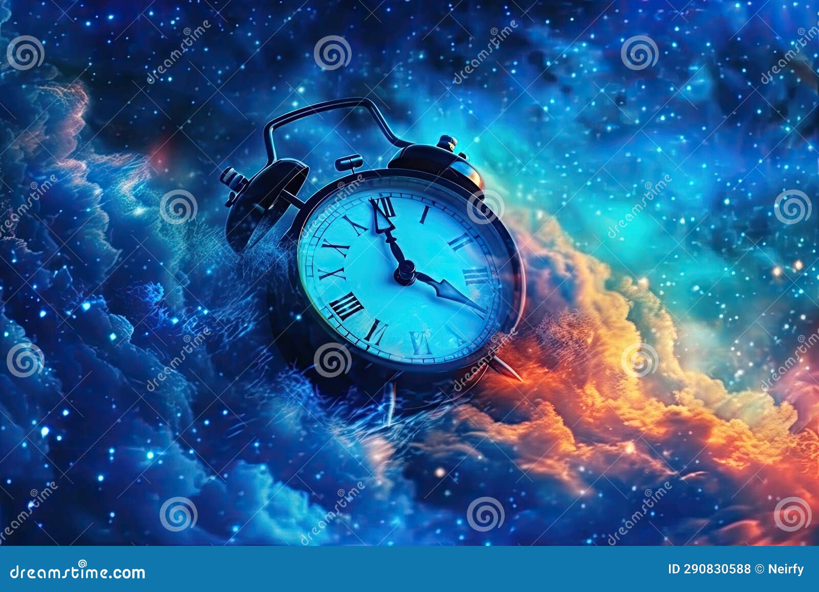Burning Alatm Clock. Deadlines and Time Concept Stock Illustration ...