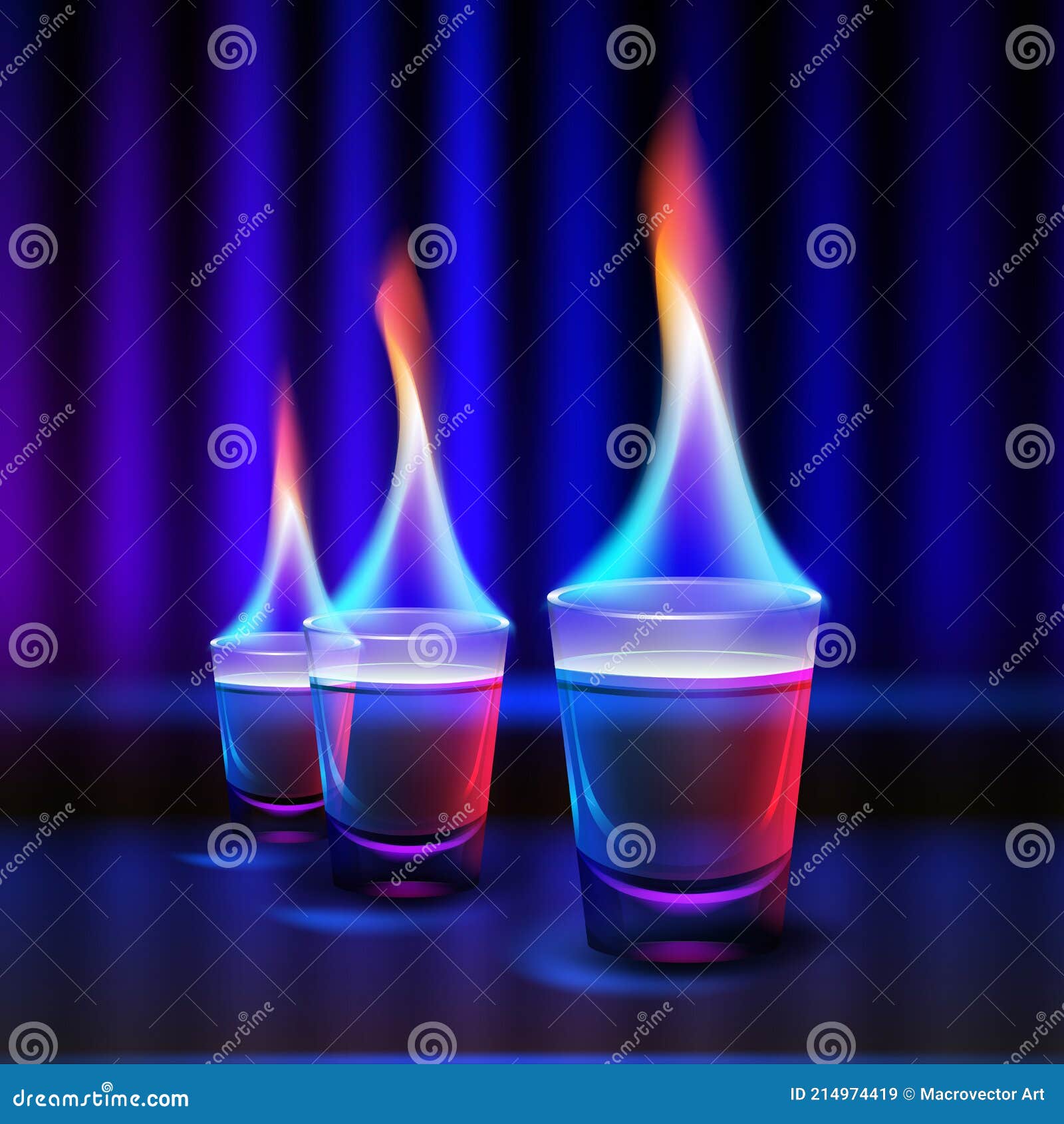 Burning alcohol shots stock vector. Illustration of shiny - 214974419