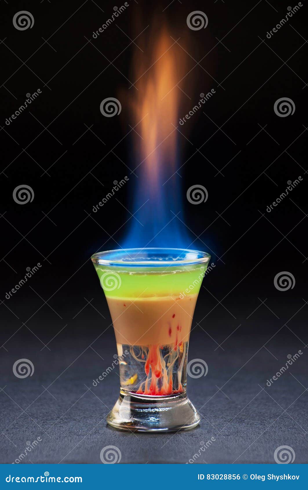 Burning Alcoholic Cocktail. Stock Photo - Image of alcoholic, shots ...