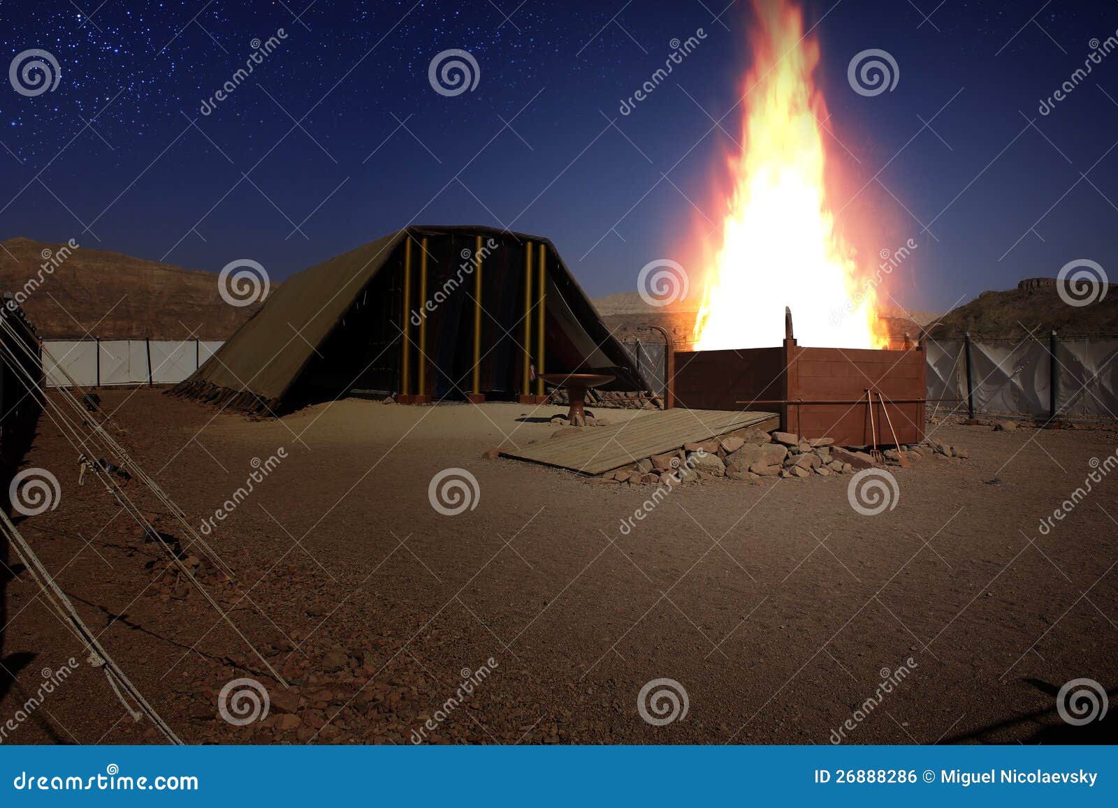 Burning Altar of Sacrifices in the Tabernacle Stock Photo - Image of ...