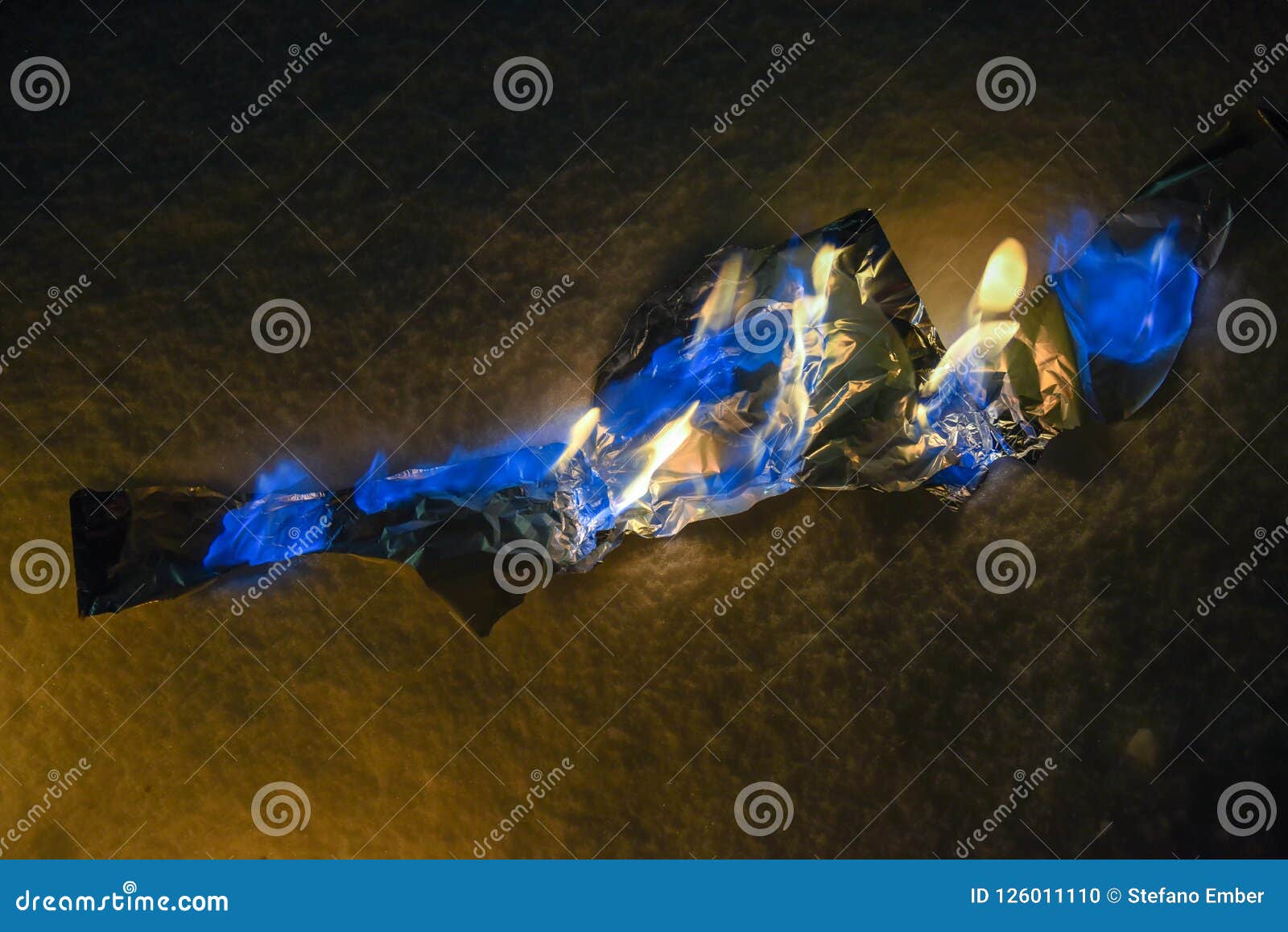 Burning aluminium sheet stock photo. Image of burning - 126011110