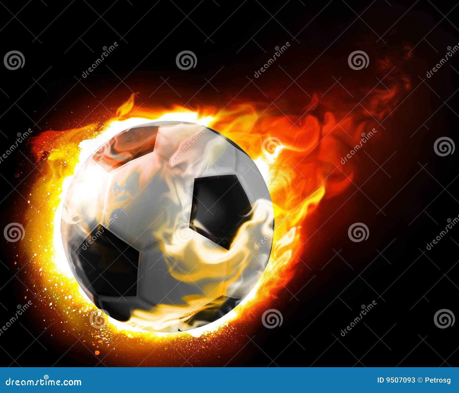 Burning ball stock illustration. Illustration of fire - 9507093