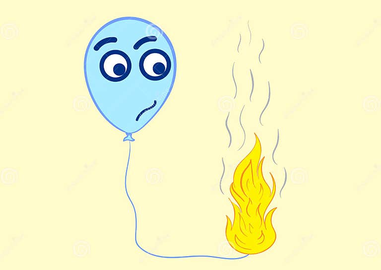 The burning balloon stock vector. Illustration of colorful - 62884171