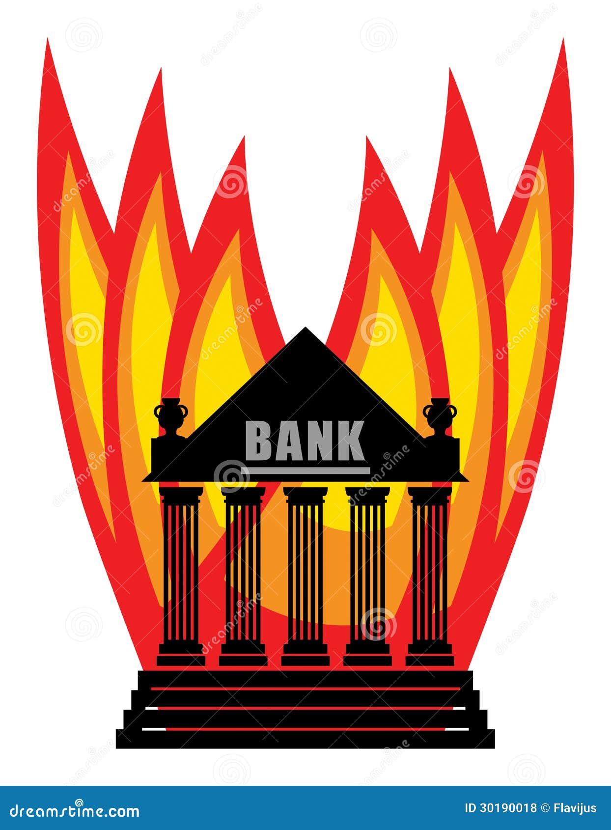 Burning Bank stock vector. Illustration of bank, computer - 30190018