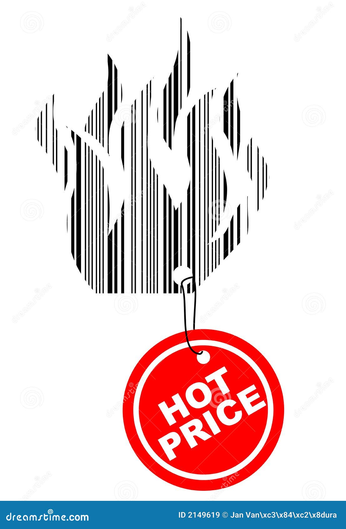 Burning barcode stock vector. Illustration of marker, marketing - 2149619