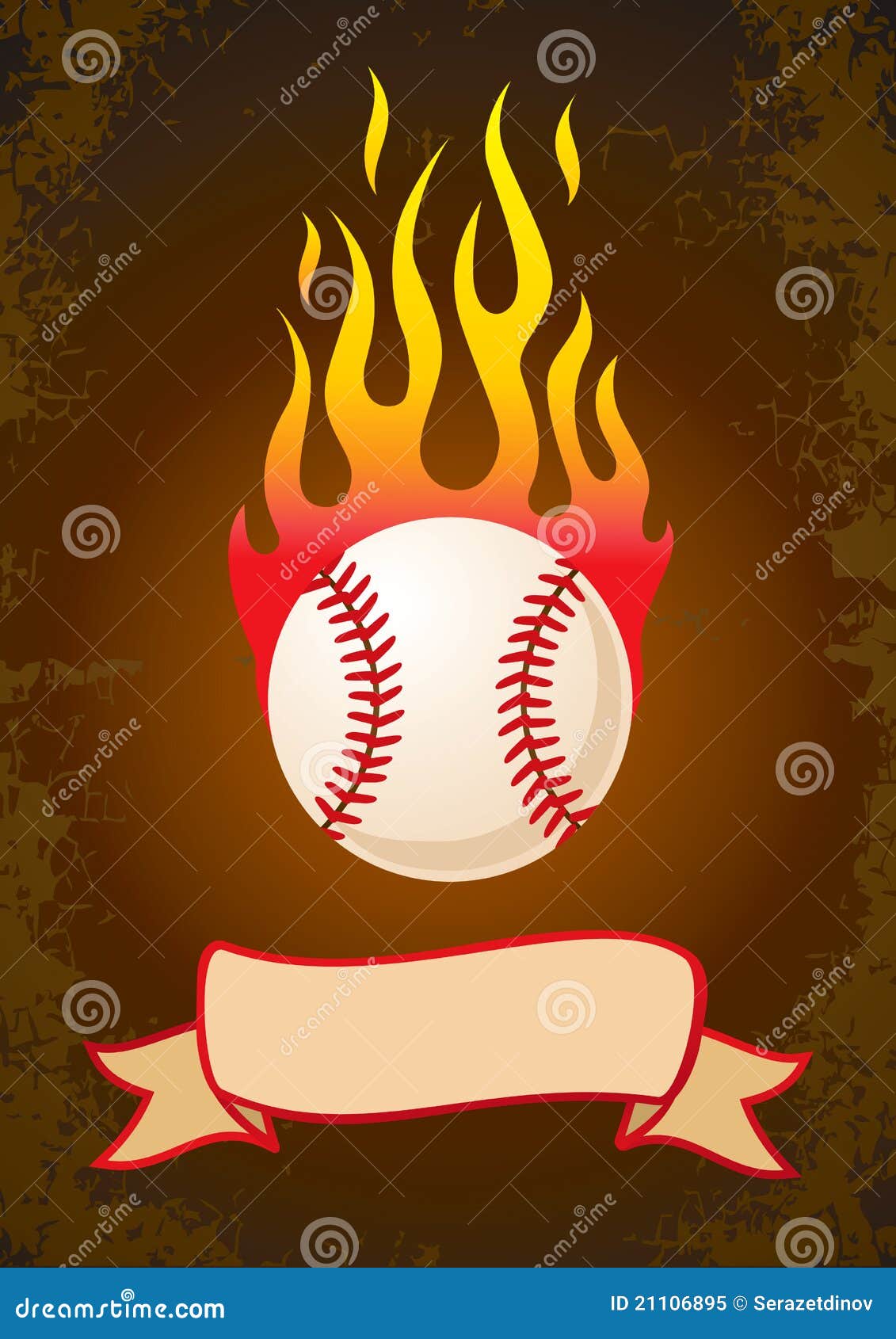 Burning baseball stock vector. Illustration of beige - 21106895