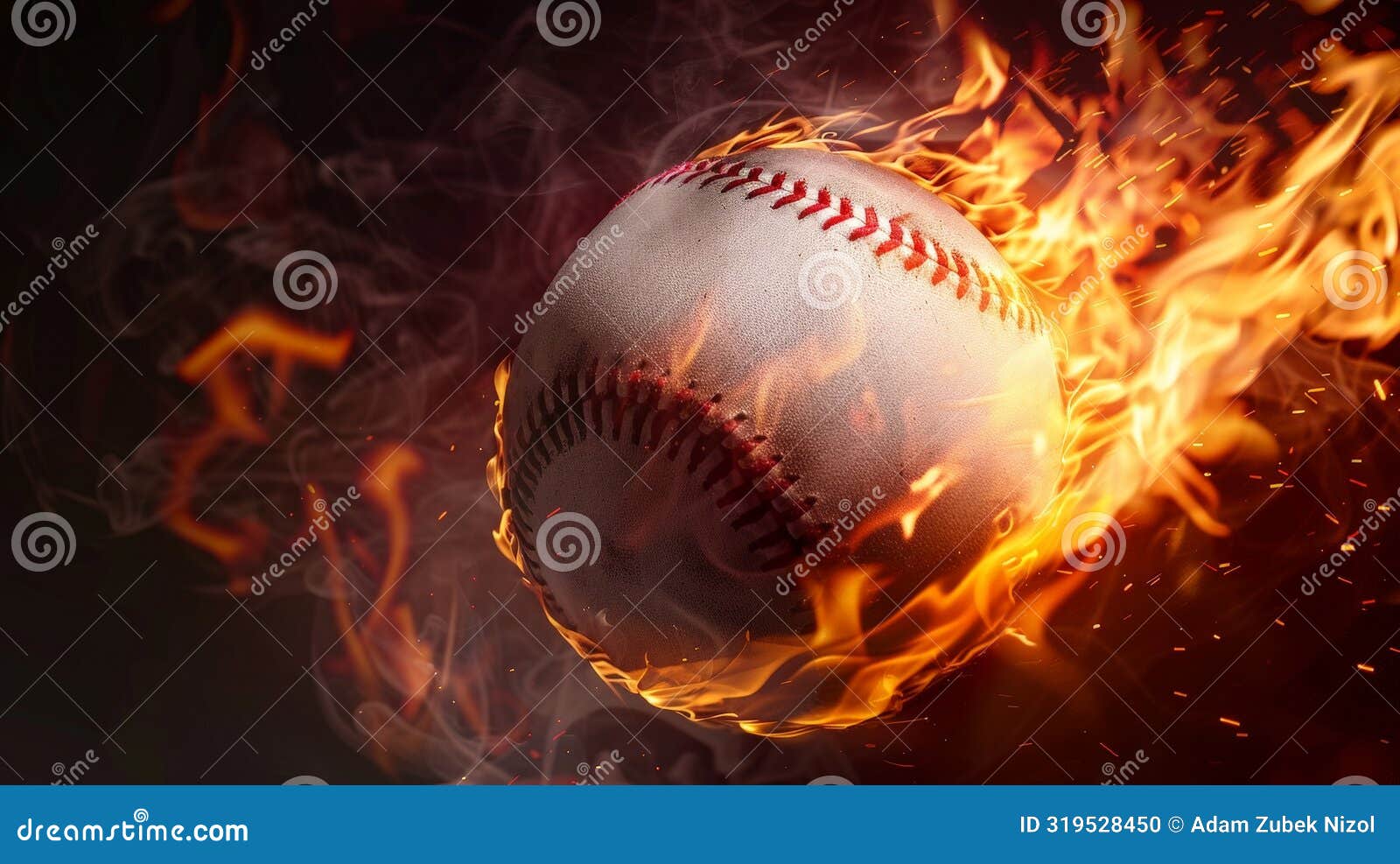 Burning baseball in flames stock illustration. Illustration of passion ...