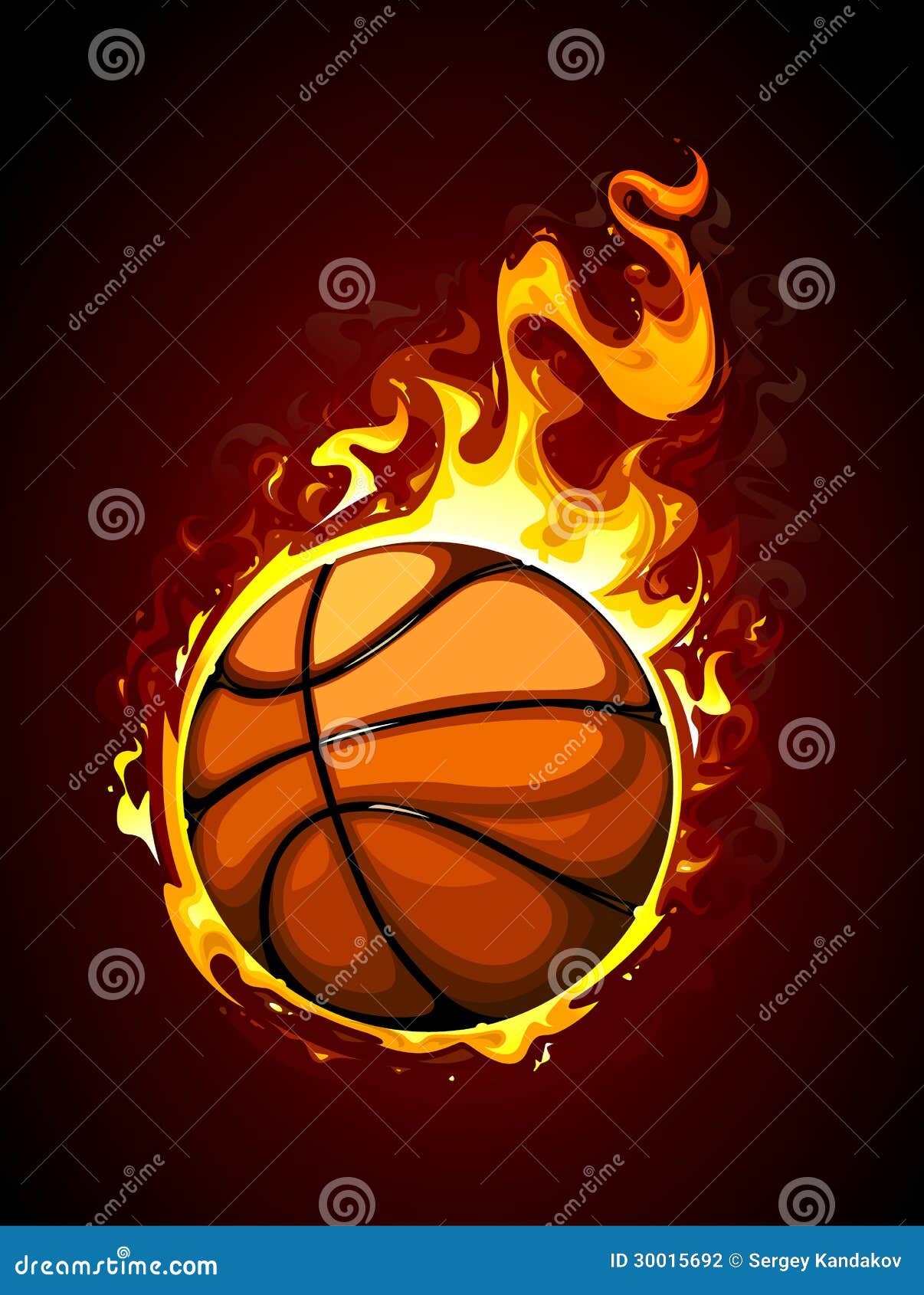 Burning basketball stock vector. Illustration of burn - 30015692