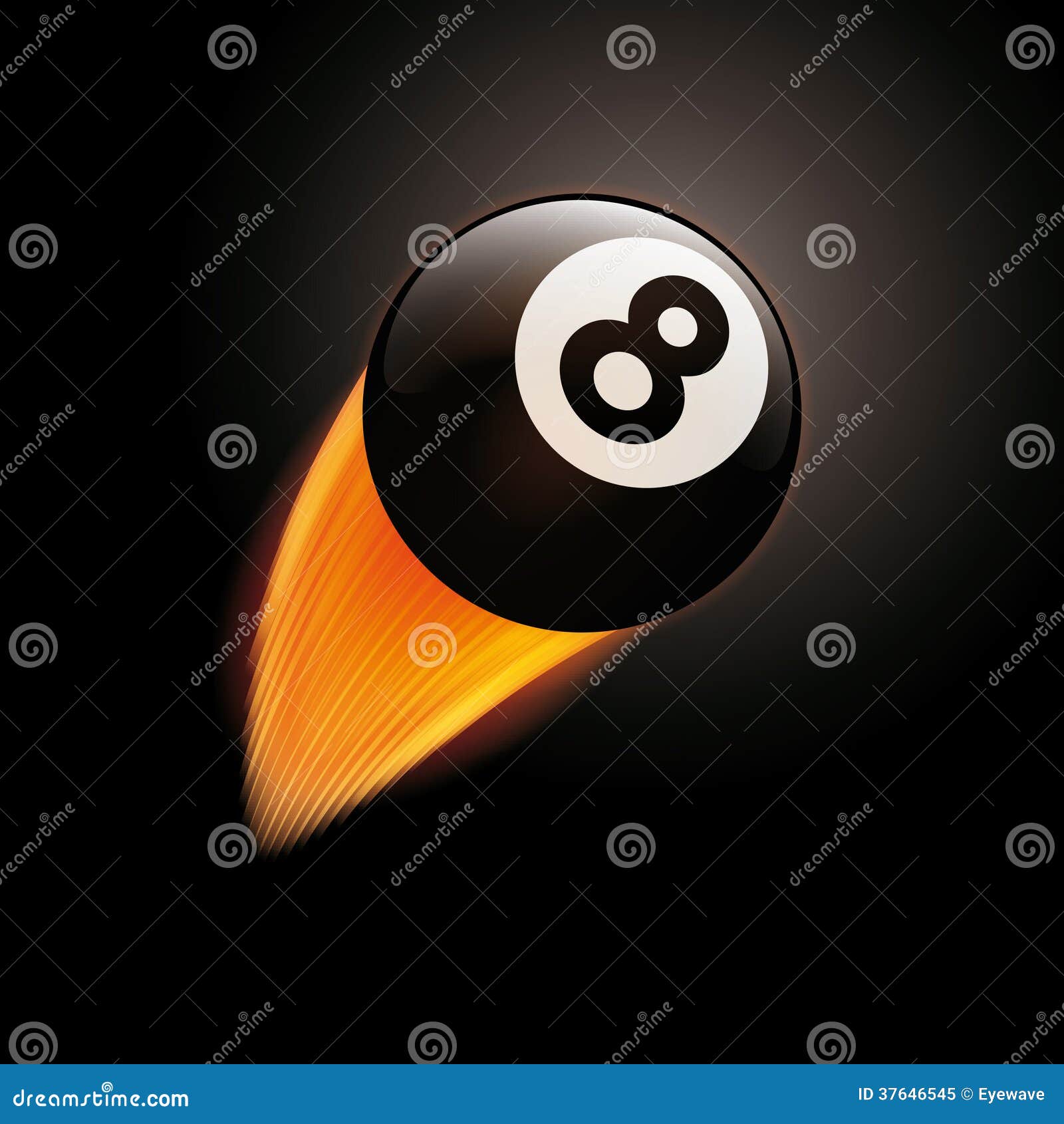 Burning Billard Eight Ball stock illustration. Illustration of billard ...