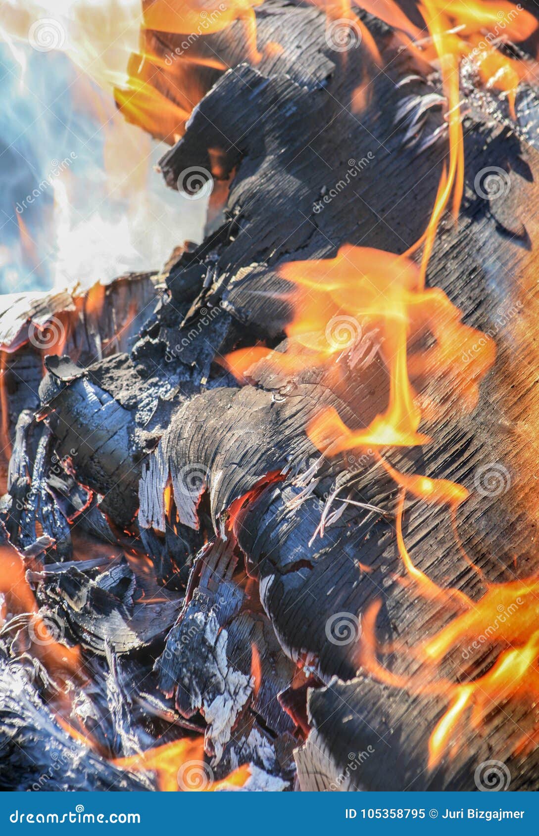 Burning birch firewood stock image. Image of brightly - 105358795