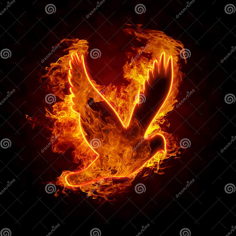 Burning Bird stock photo. Image of fire, abstract, glow - 18153832