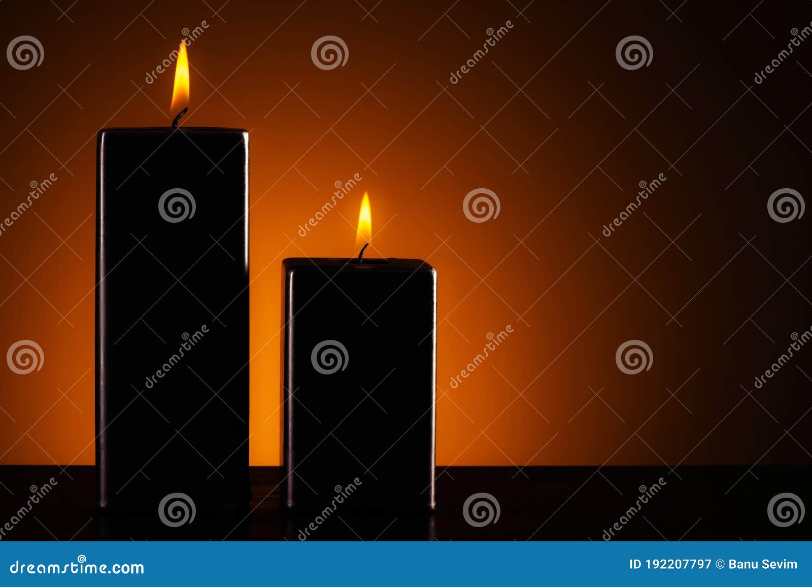 Black candle on dark stock image. Image of backlight - 192207797