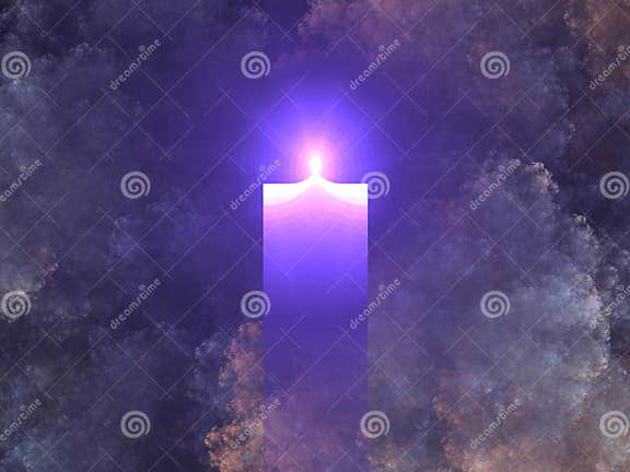 Burning blue candle stock illustration. Illustration of candle - 15723723