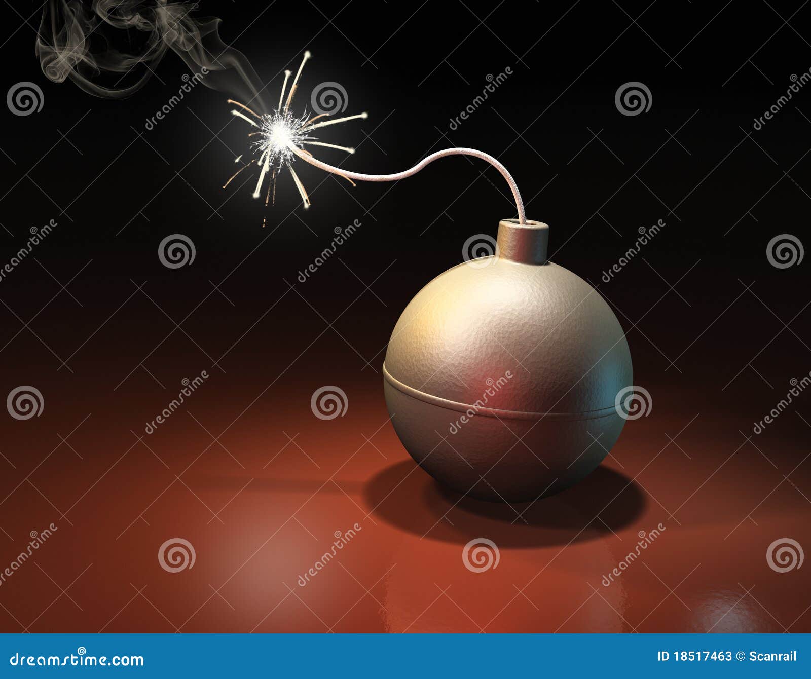 Burning bomb stock illustration. Illustration of exploding - 18517463