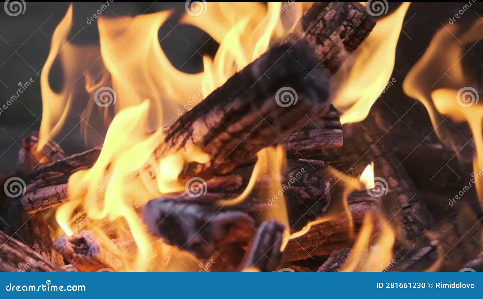 Burning Bonfire with Sparkling Flame. Stock Footage - Video of bonfire ...