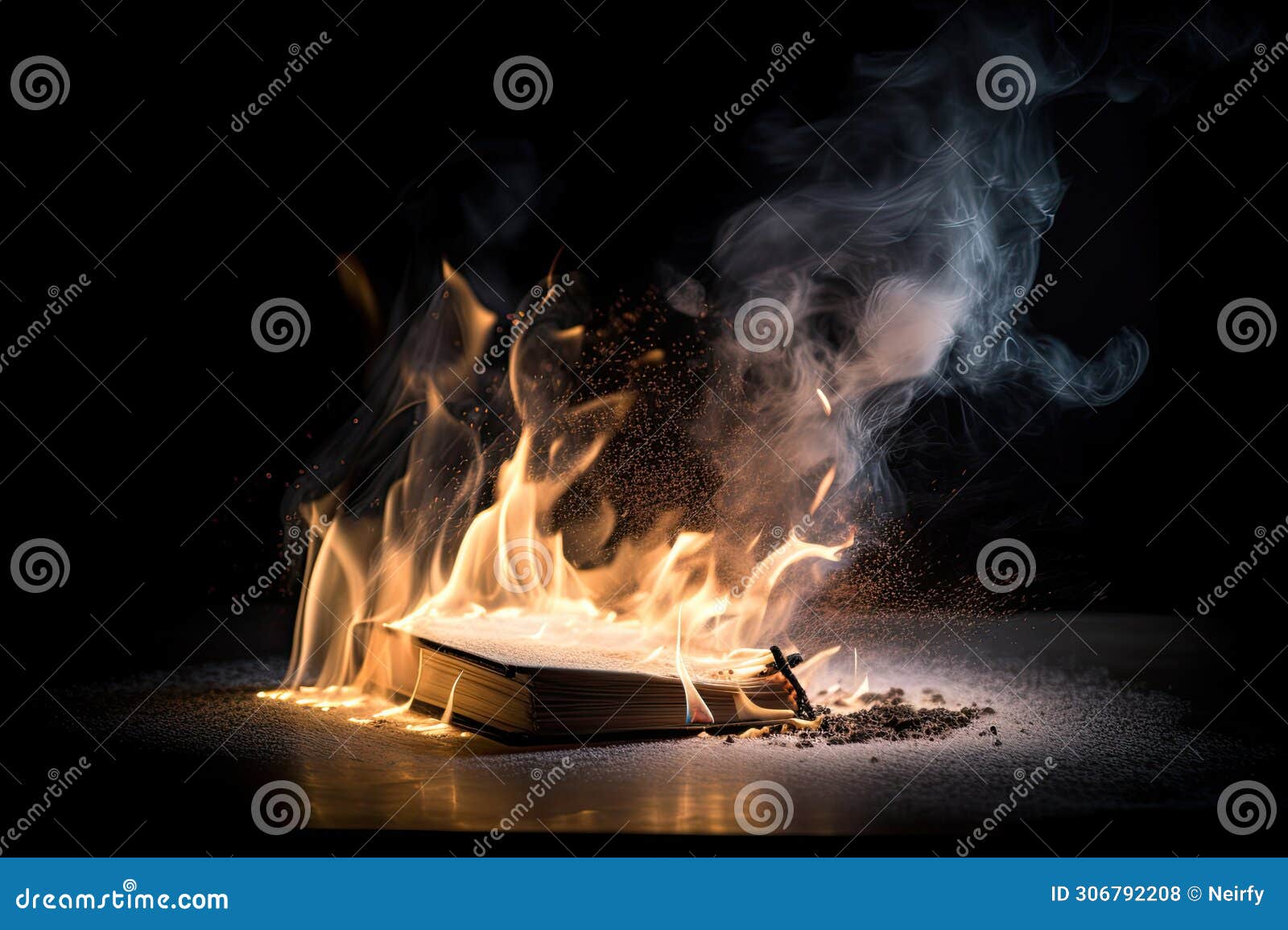 Book in fire stock photo. Image of antique, page, academic - 306792208