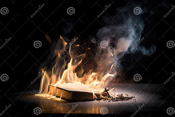Book in fire stock photo. Image of antique, page, academic - 306792208