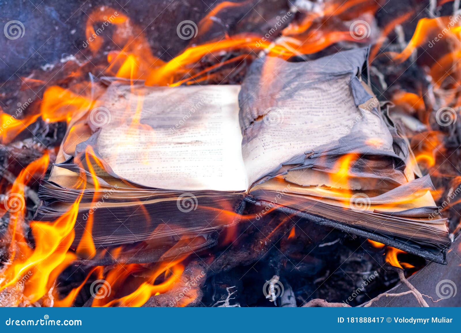 Burning Book. the Book is on Fire Stock Image - Image of orange, magic ...