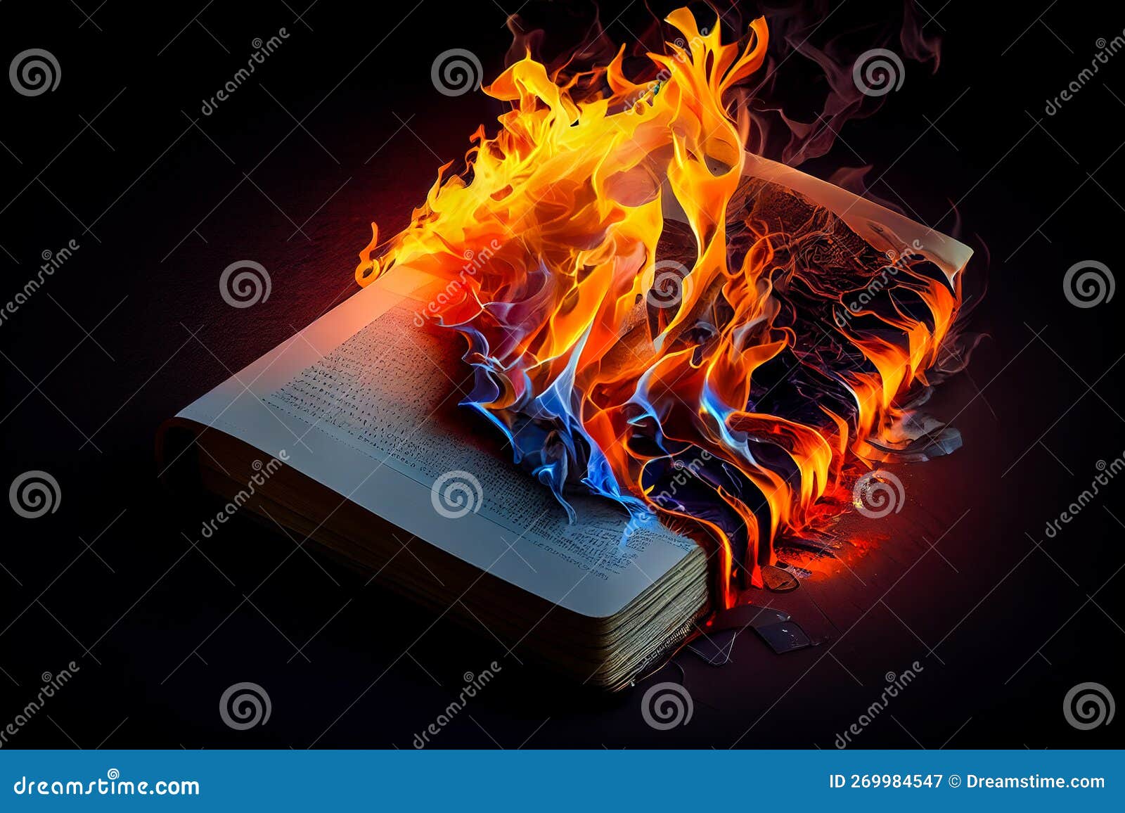 Burning Book Illustration. Generative AI Stock Illustration ...