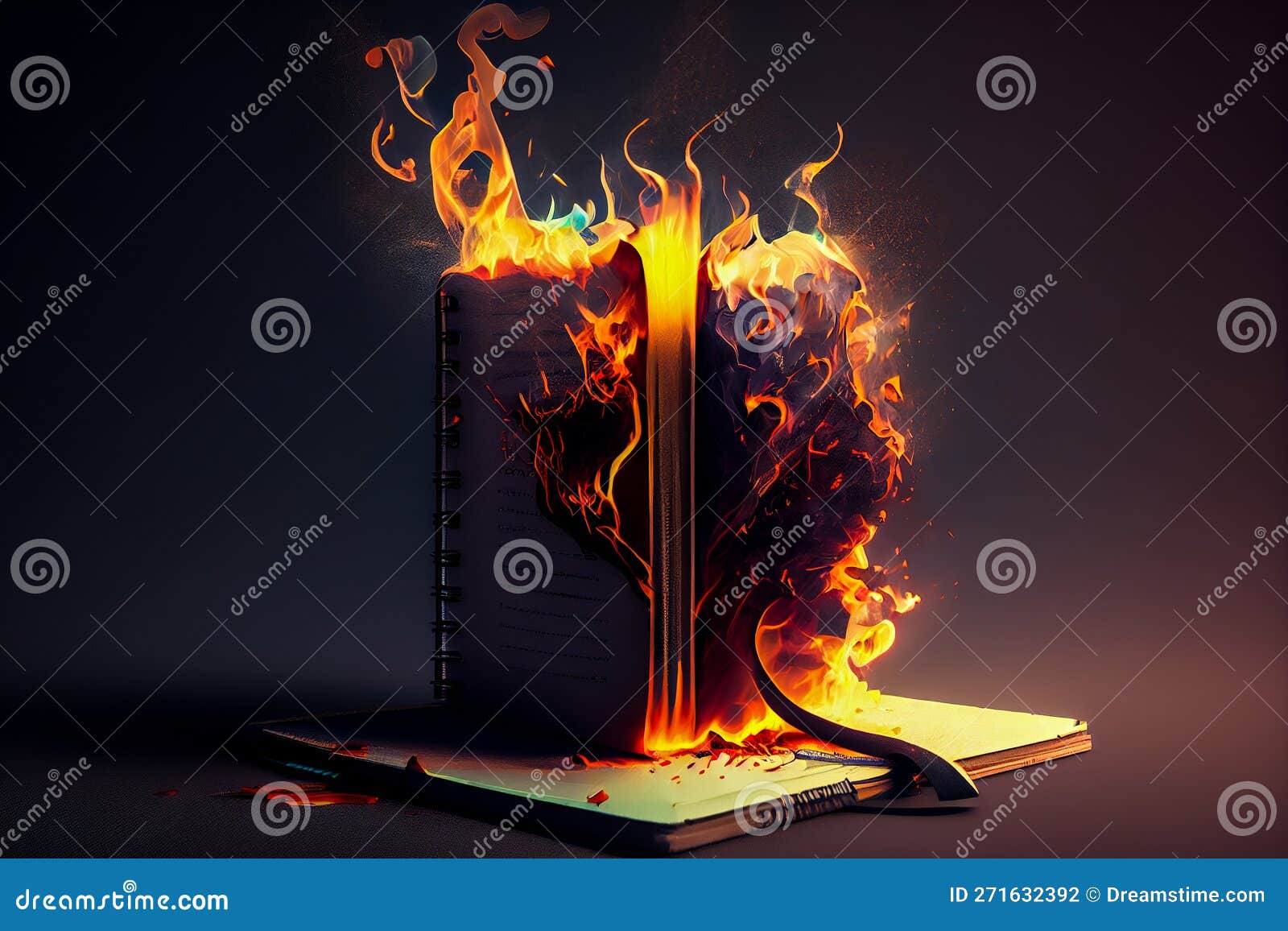 Burning Book Illustration. Generative AI Stock Illustration ...
